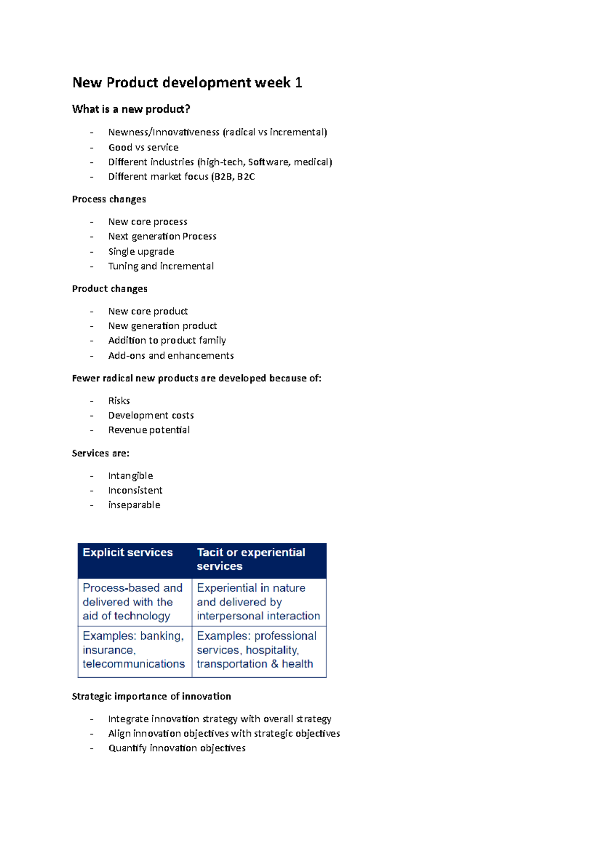 New Product development summary lectures 1-5 - New Product development ...