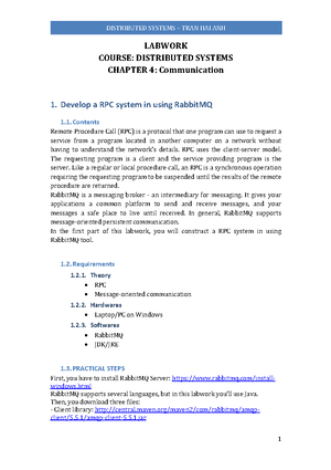 Chapter 2 Architectures en - DISTRIBUTED SYSTEMS – TRAN HAI ANH 1 Student's name: Student's code ...