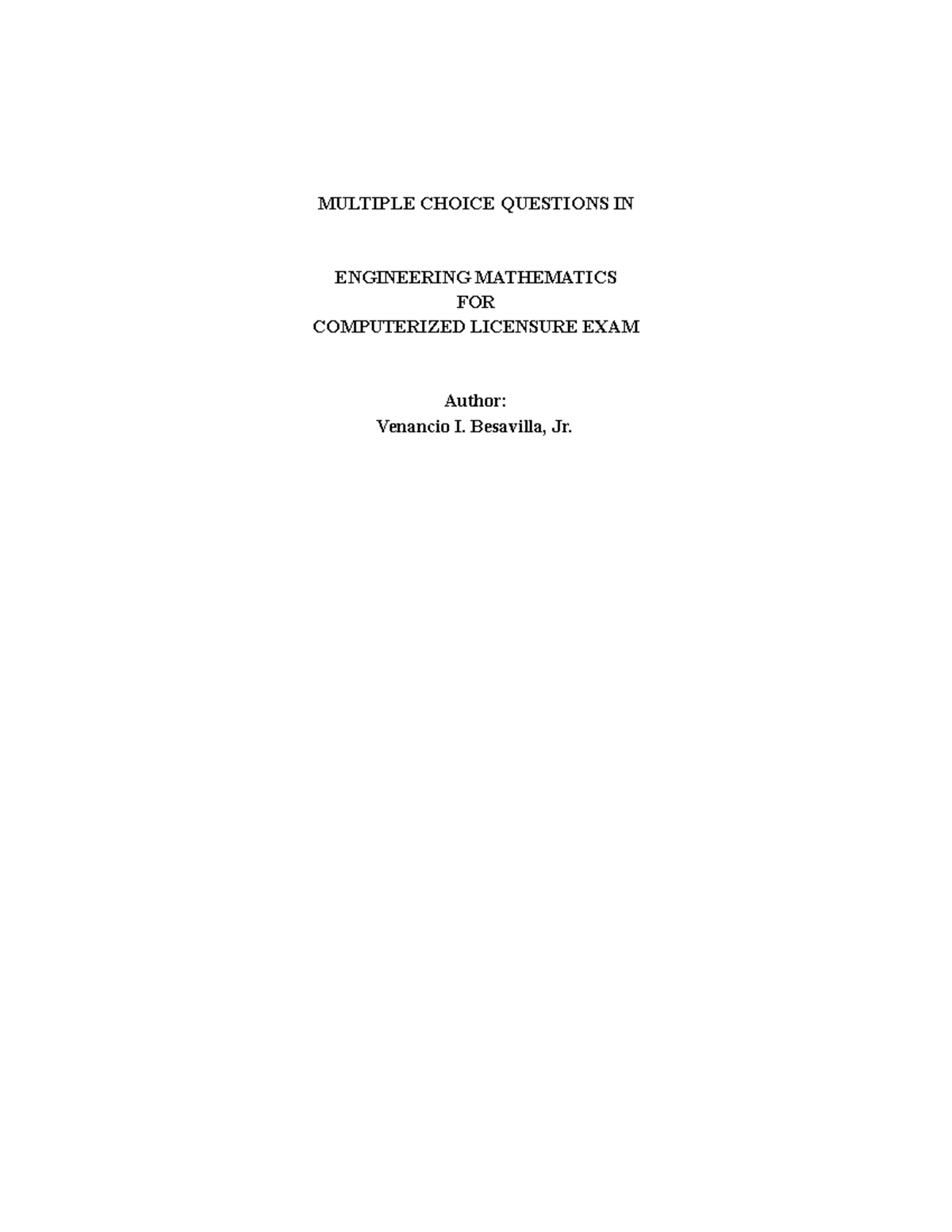Pdf multiple choice questions in engineering mathematics by venancio i ...