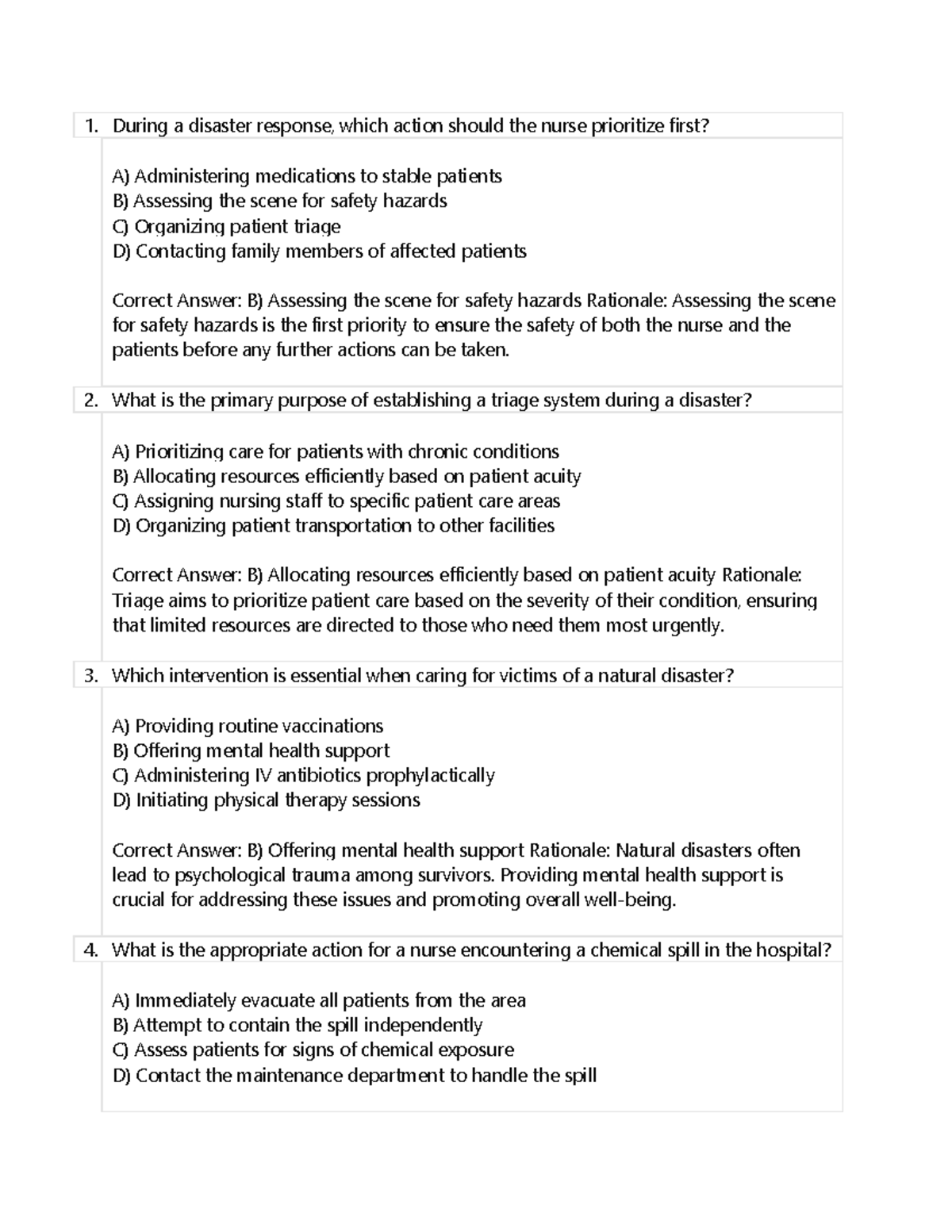 Disaster- Nursing- Quizzes-BLS Triaging MCI - During a disaster ...