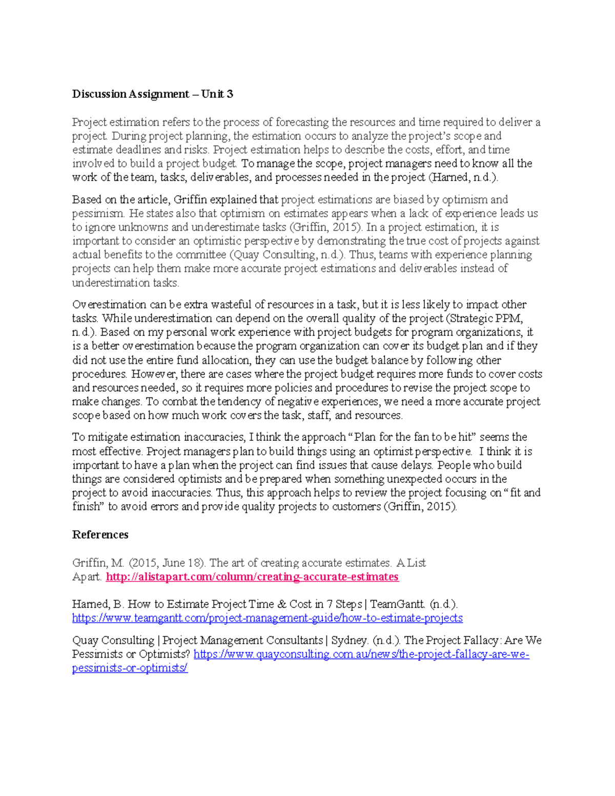 DA-Unit 3 - Discussion Assignment -Unit 3 - Discussion Assignment ...