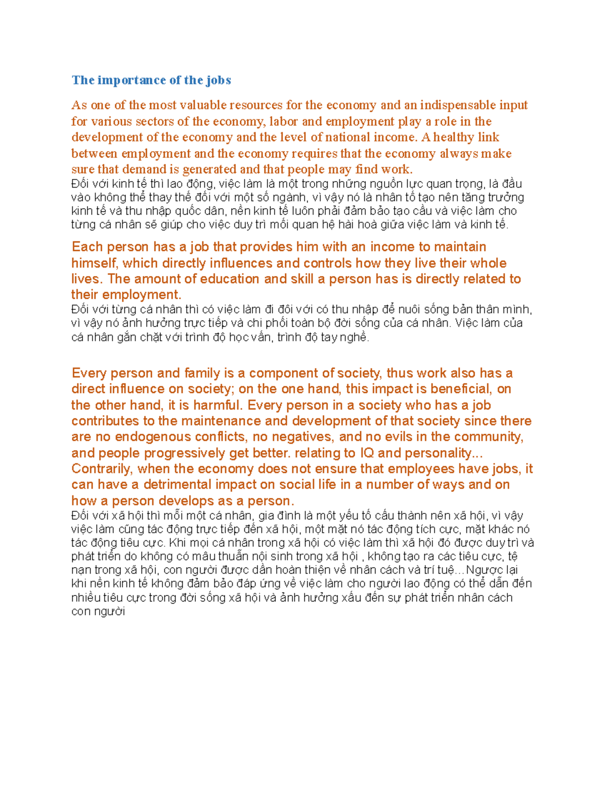 The importance of the jobs - A healthy link between employment and the ...