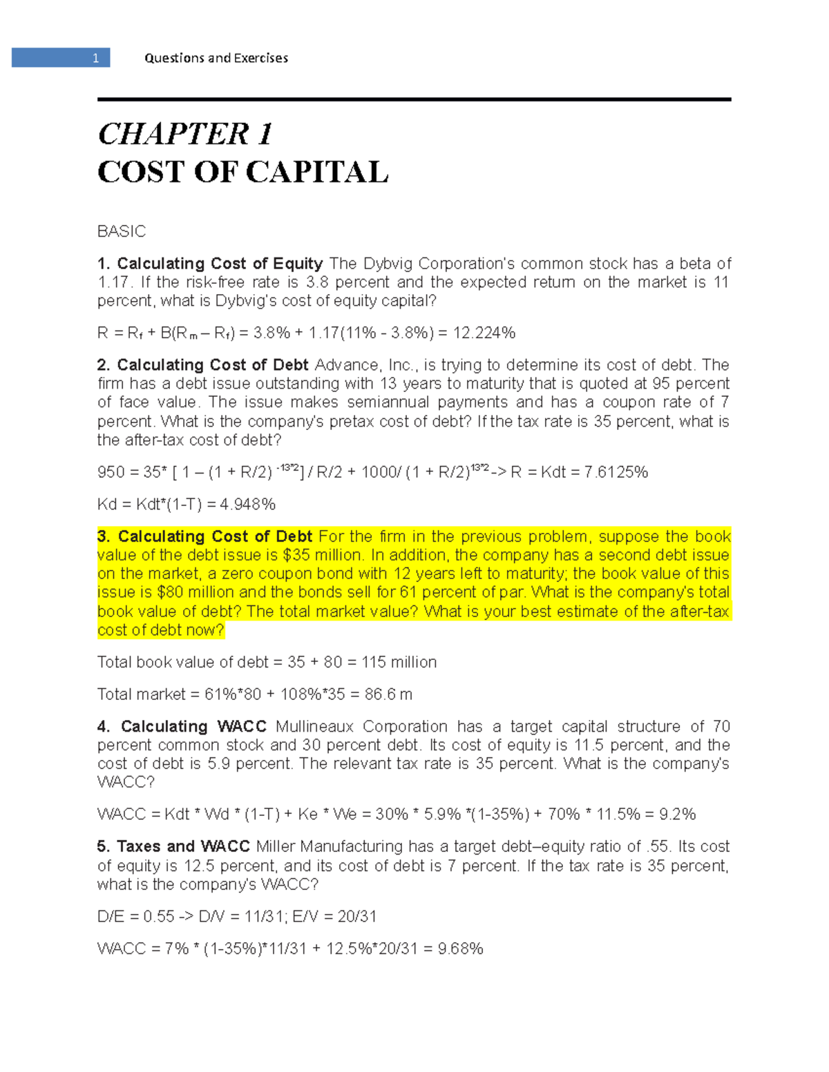 Chapter 1 Exercises-3 - Exercises - 1 Questions and Exercises CHAPTER 1 ...