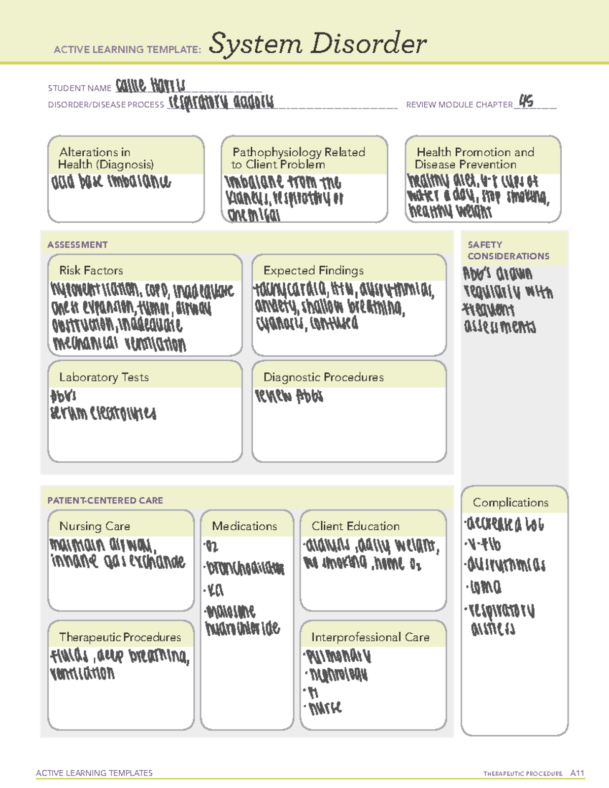 Respiratory Acidosis - ACTIVE LEARNING TEMPLATES THERAPEUTIC PROCEDURE ...