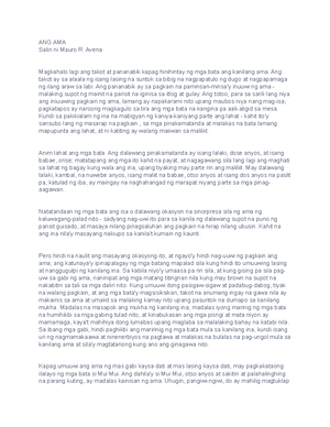 Fil9 Q1 Mod1 Maikling-Kwento-Ang-Mga-Pag-Uugnay - 9 Unang Markahan-Modyul 1: Maikling Kwento ...