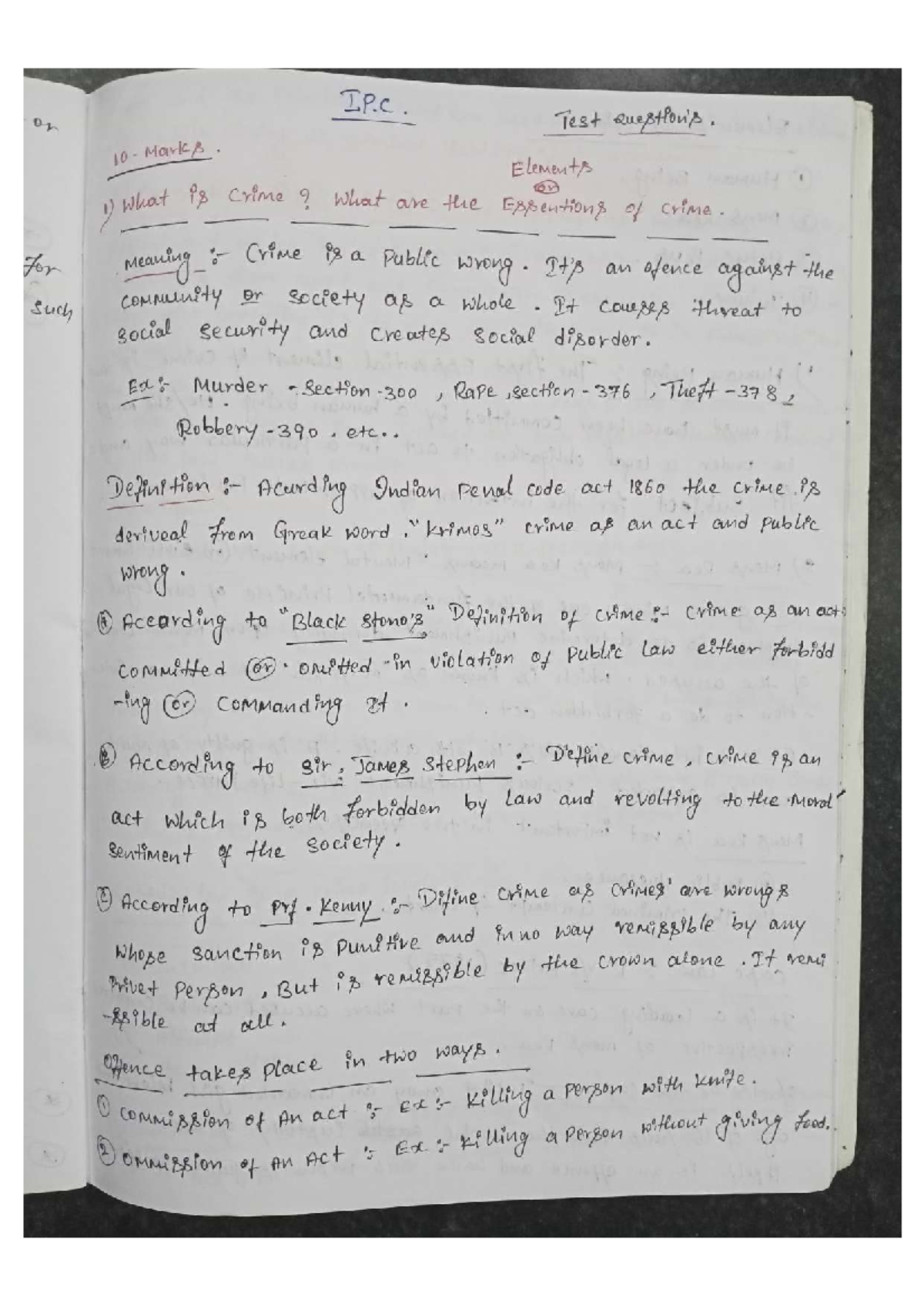 IPC. mental elements - Notes - Kslu 4th sem - Studocu