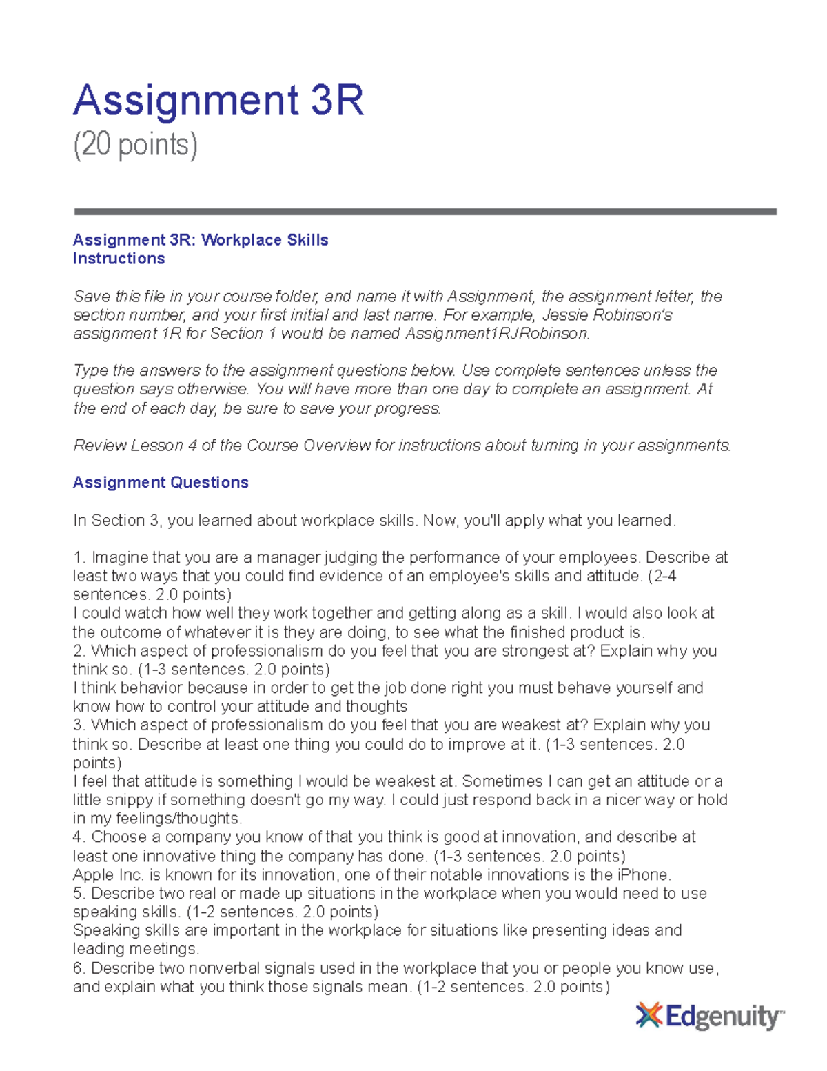 Assignment 3R - EL5733 - aaaaaaaaaa - Assignment 3R (20 points ...