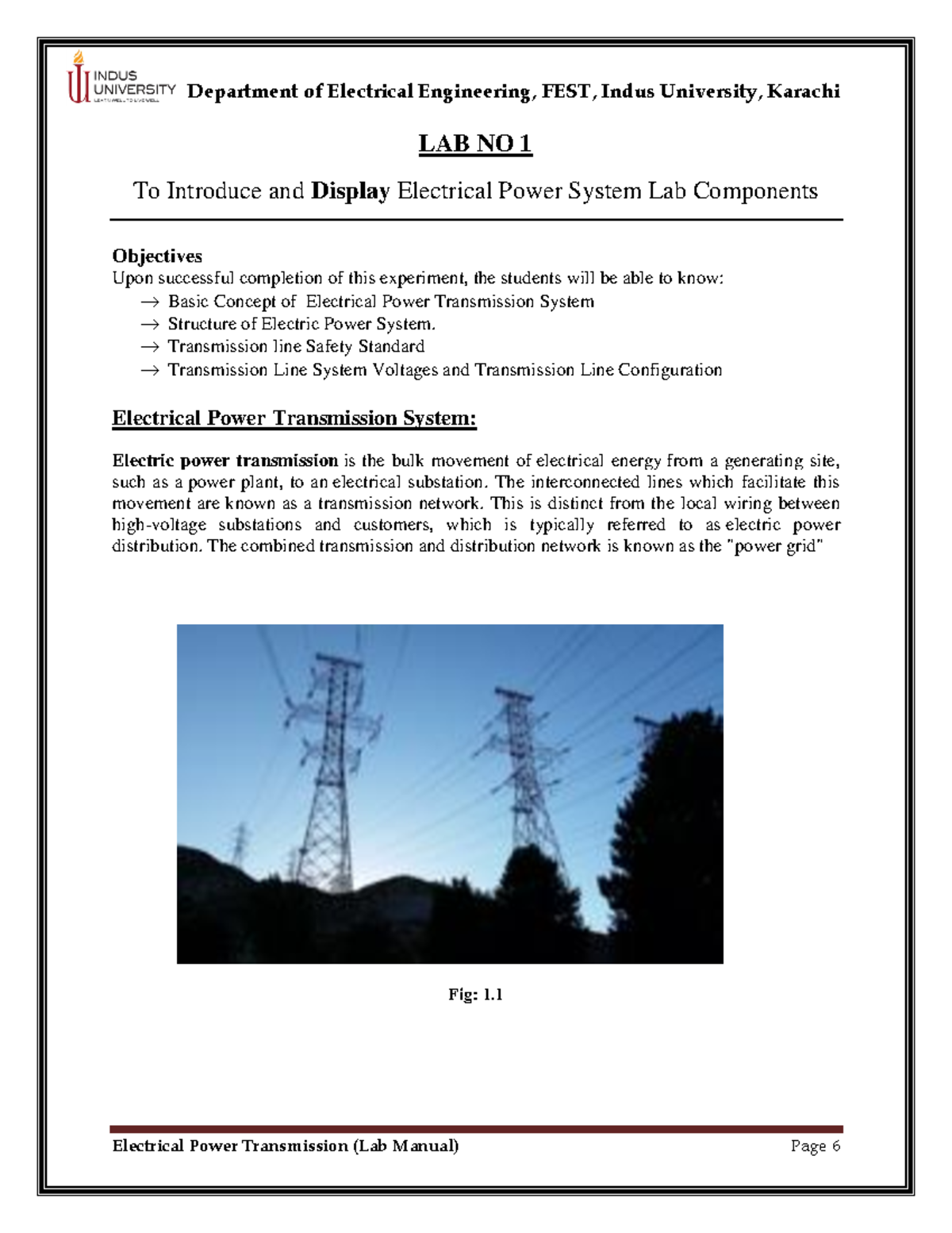 EP-412A (EPT) LAB 1-G2 - LAB NO 1 To Introduce and Display Electrical ...
