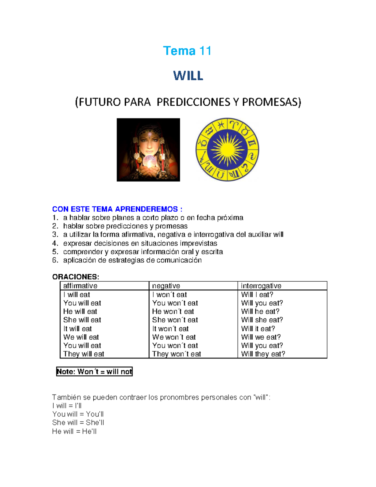 Ingles 2 Tema 11 - SSSSSSSS - Tema 11 WILL (FUTURO PARA PREDICCIONES Y ...