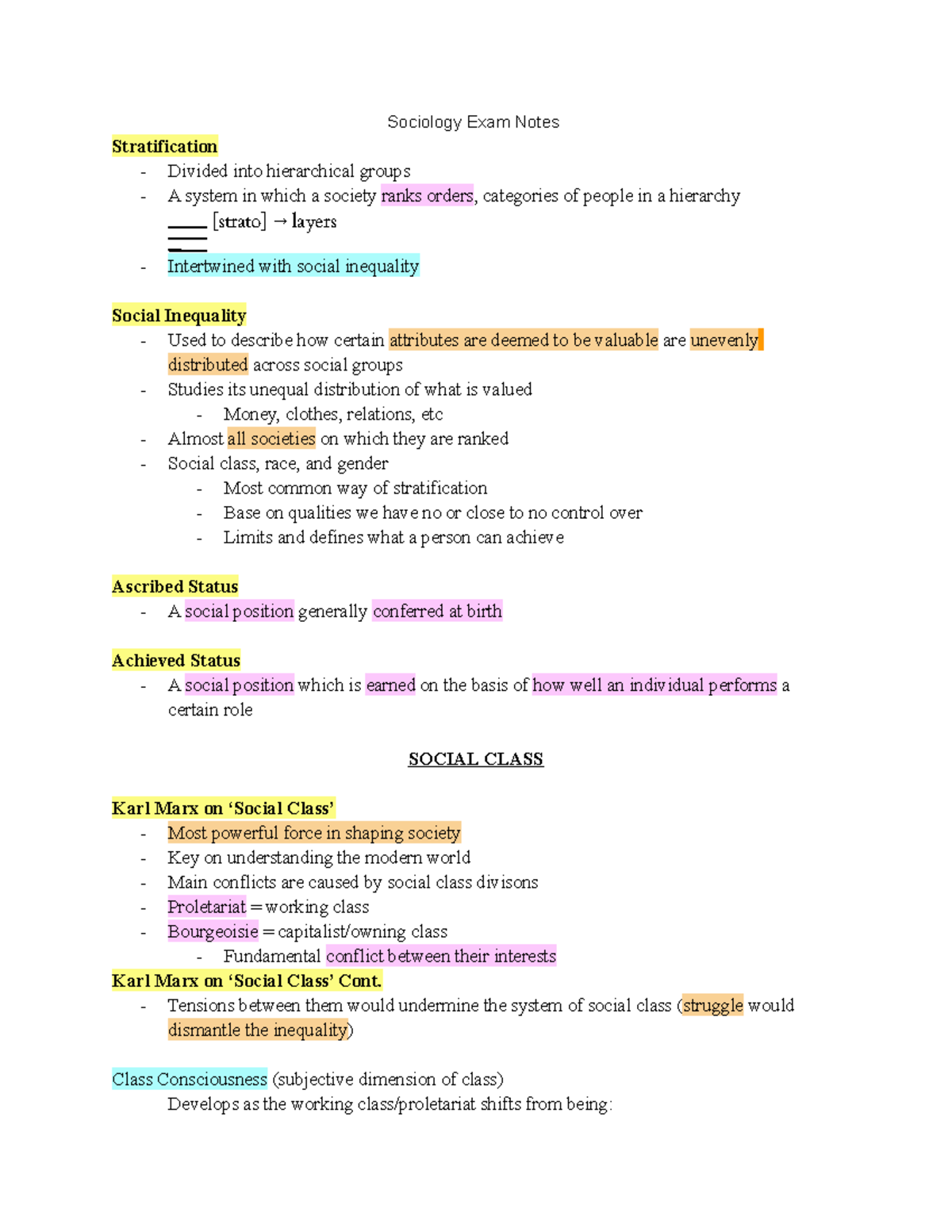 Sociology Exam Notes - Deborah White - Sociology Exam Notes ...