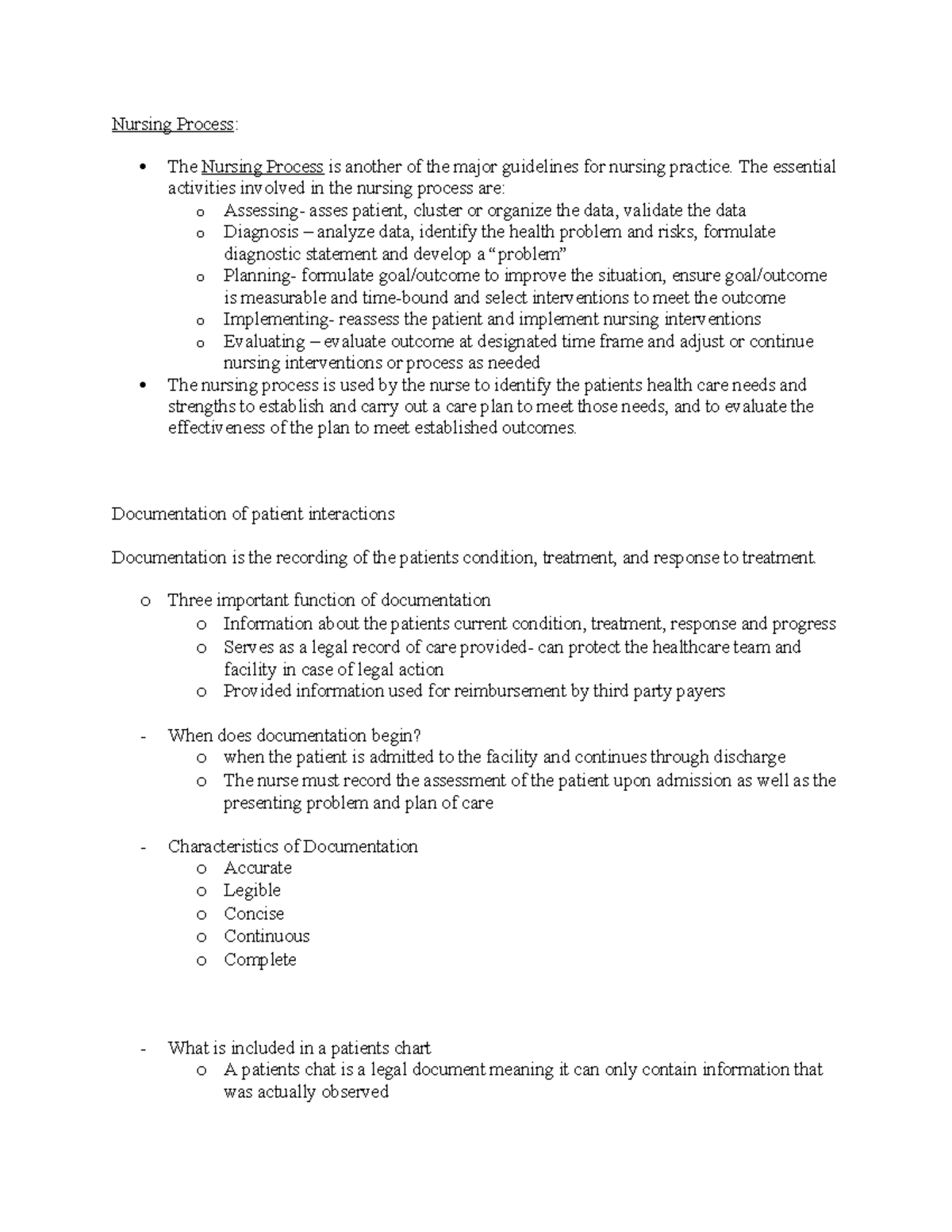 Health Assessment Exam 3 Study guide - Nursing Process: The Nursing ...