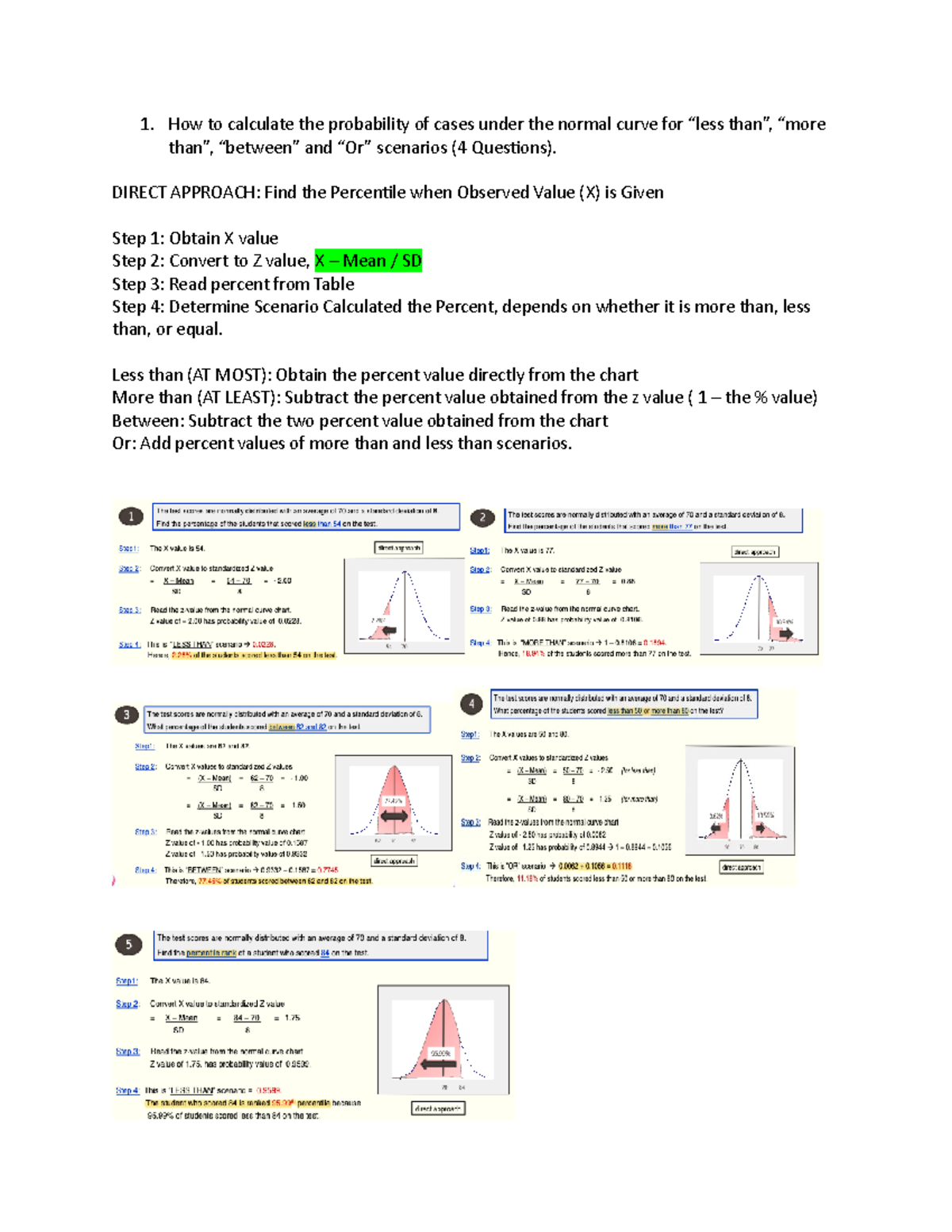 Stats exam sheet - math - How to calculate the probability of cases ...