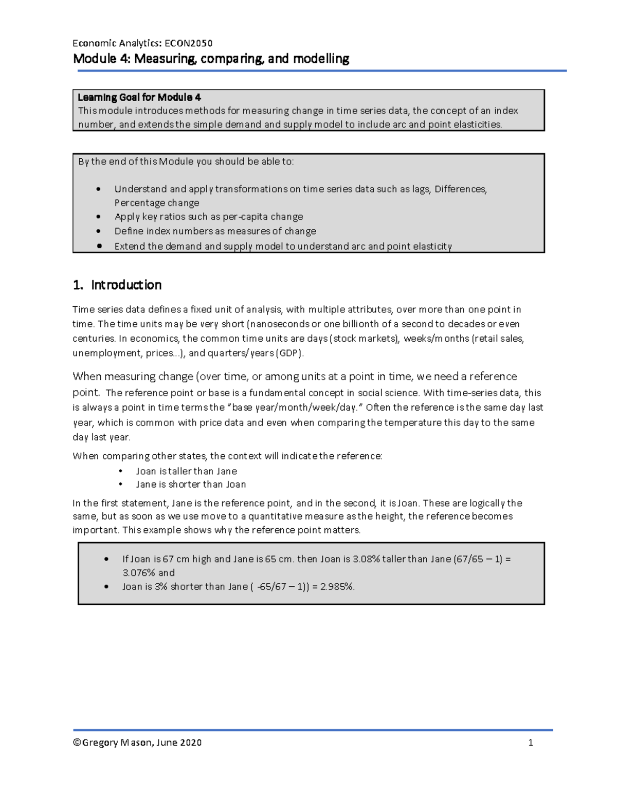 Module 4-Measuring, comparing and modelling - Module 4: Measuring ...