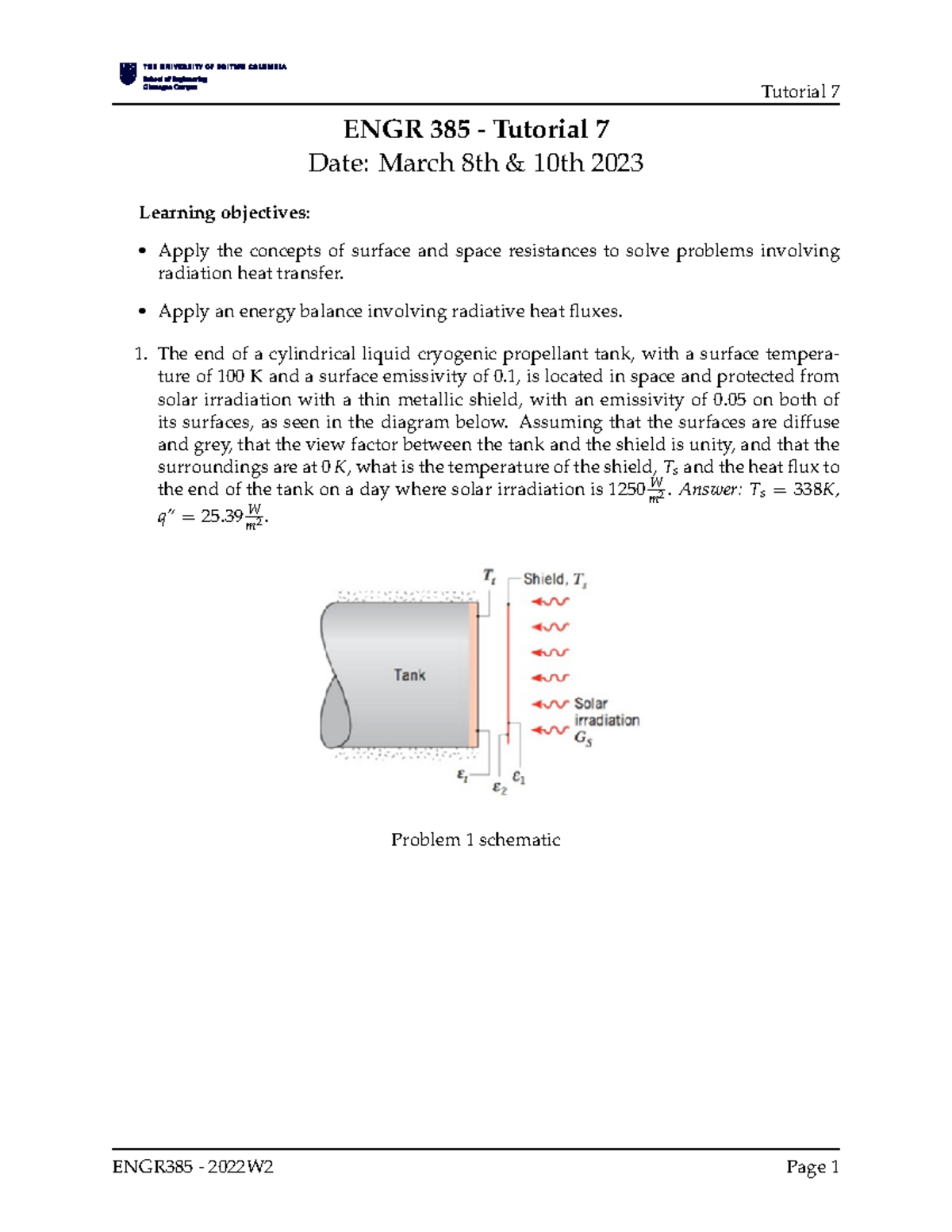 ENGR385 2022W2 Tutorial 7 - Tutorial 7 ENGR 385 - Tutorial 7 Date ...