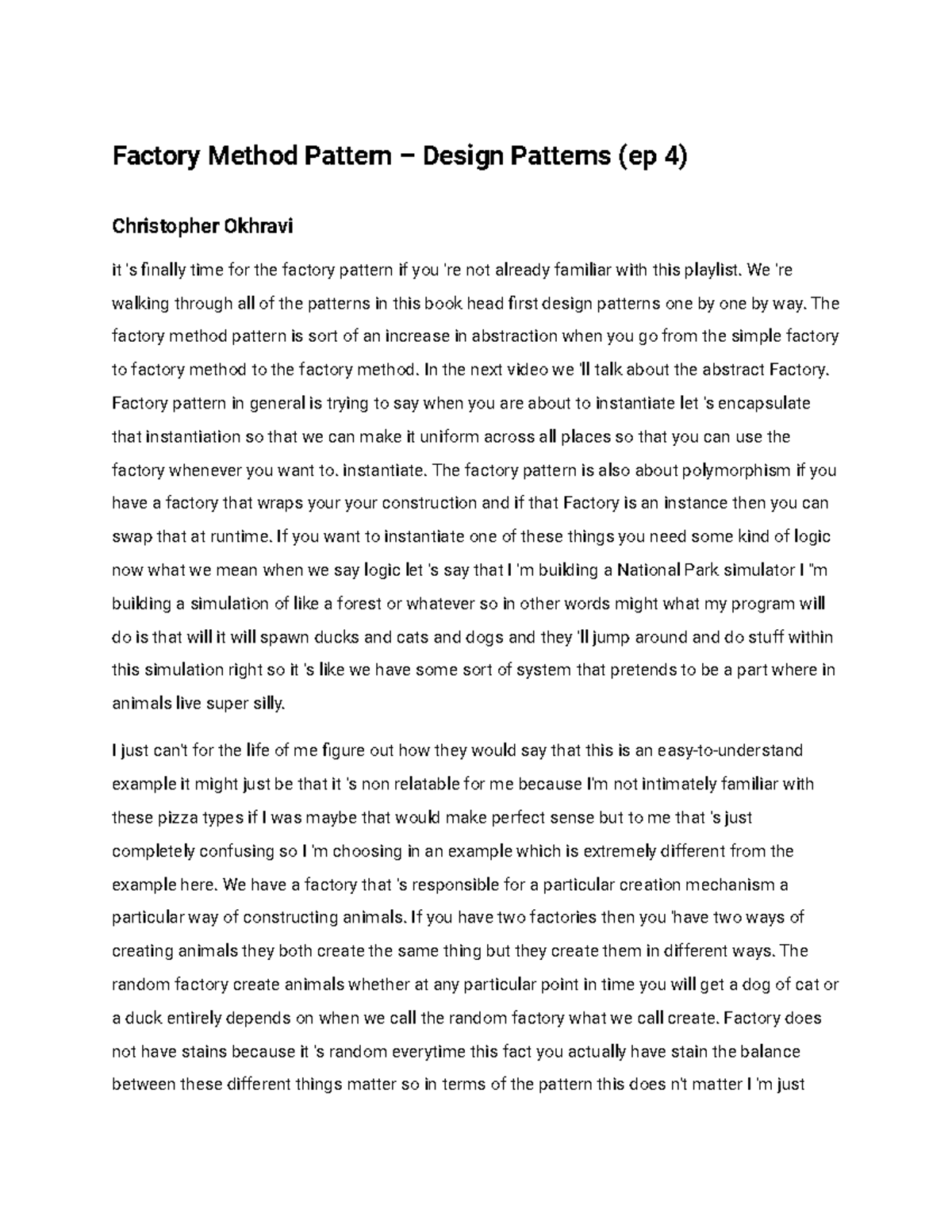 Factory Method Pattern – Design Patterns (ep 4) - We 're walking ...