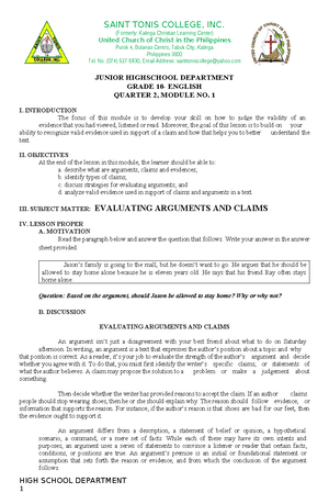 10-AMOS Module 3 - Name Grade and Section Subject SCIENCE- Module # Q2 ...