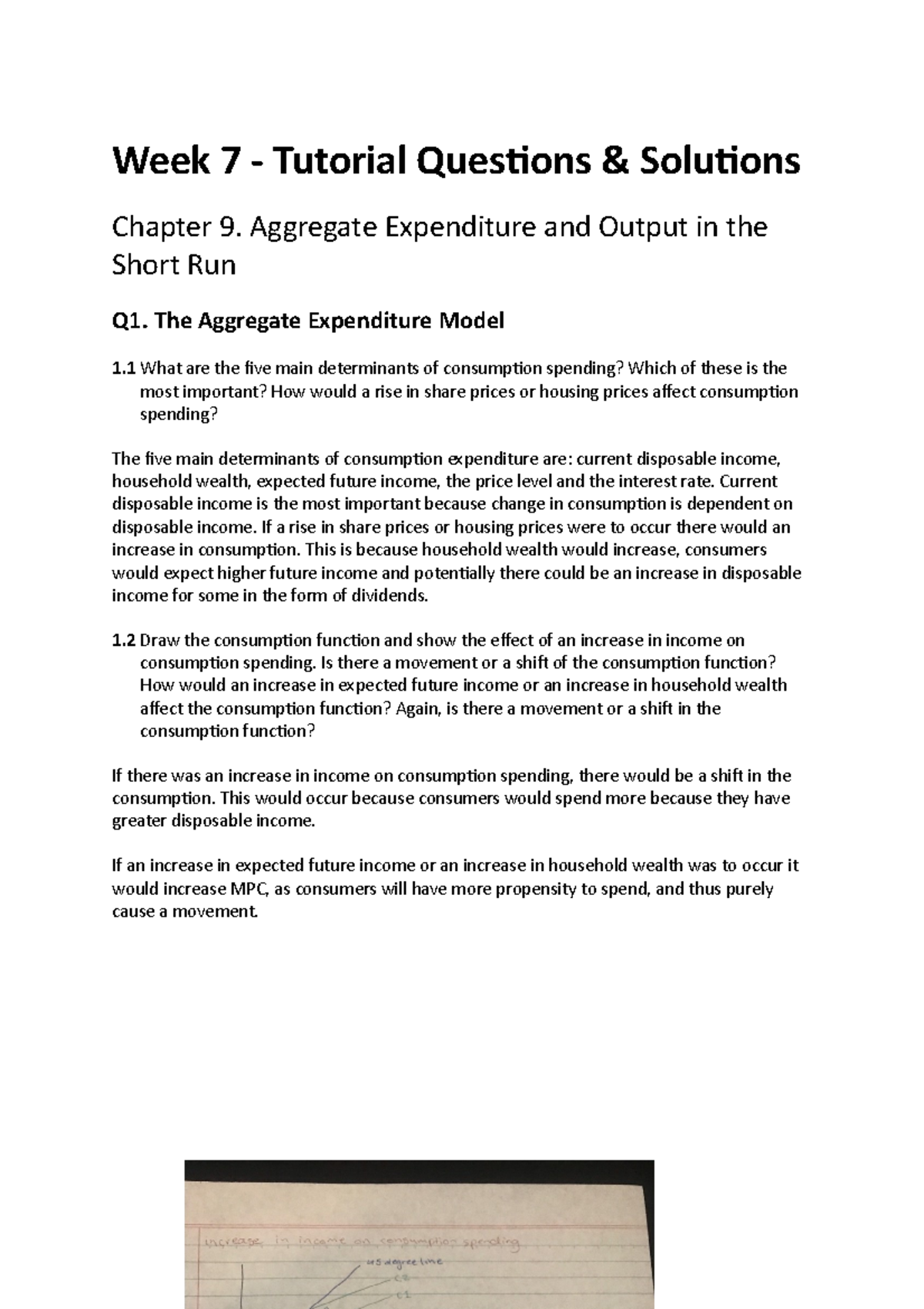 Macro questions Week 7 - Week 7 - Tutorial Questions & Solutions Chapter 9. Aggregate - Studocu