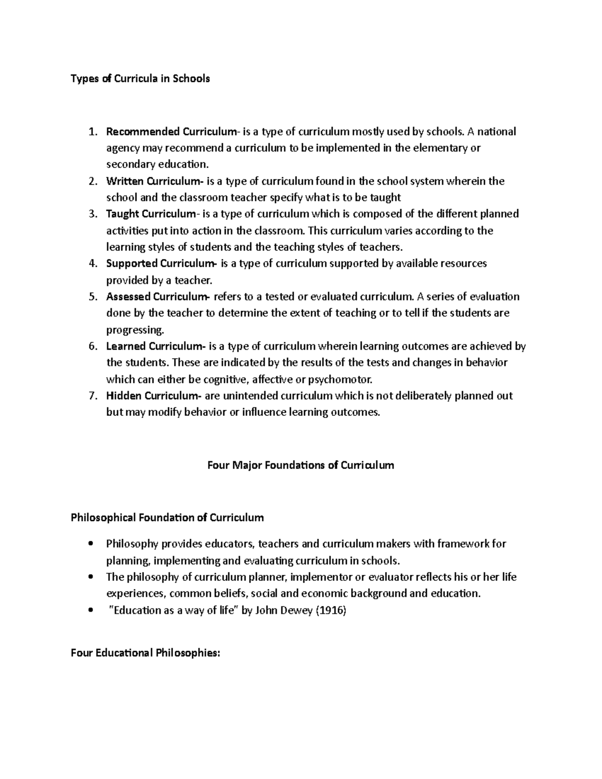 Kurikuri - Reviewer - Types of Curricula in Schools Recommended ...