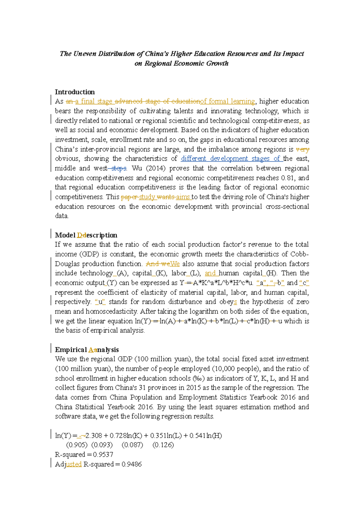 Research summary example - The Uneven Distribution of China's Higher ...
