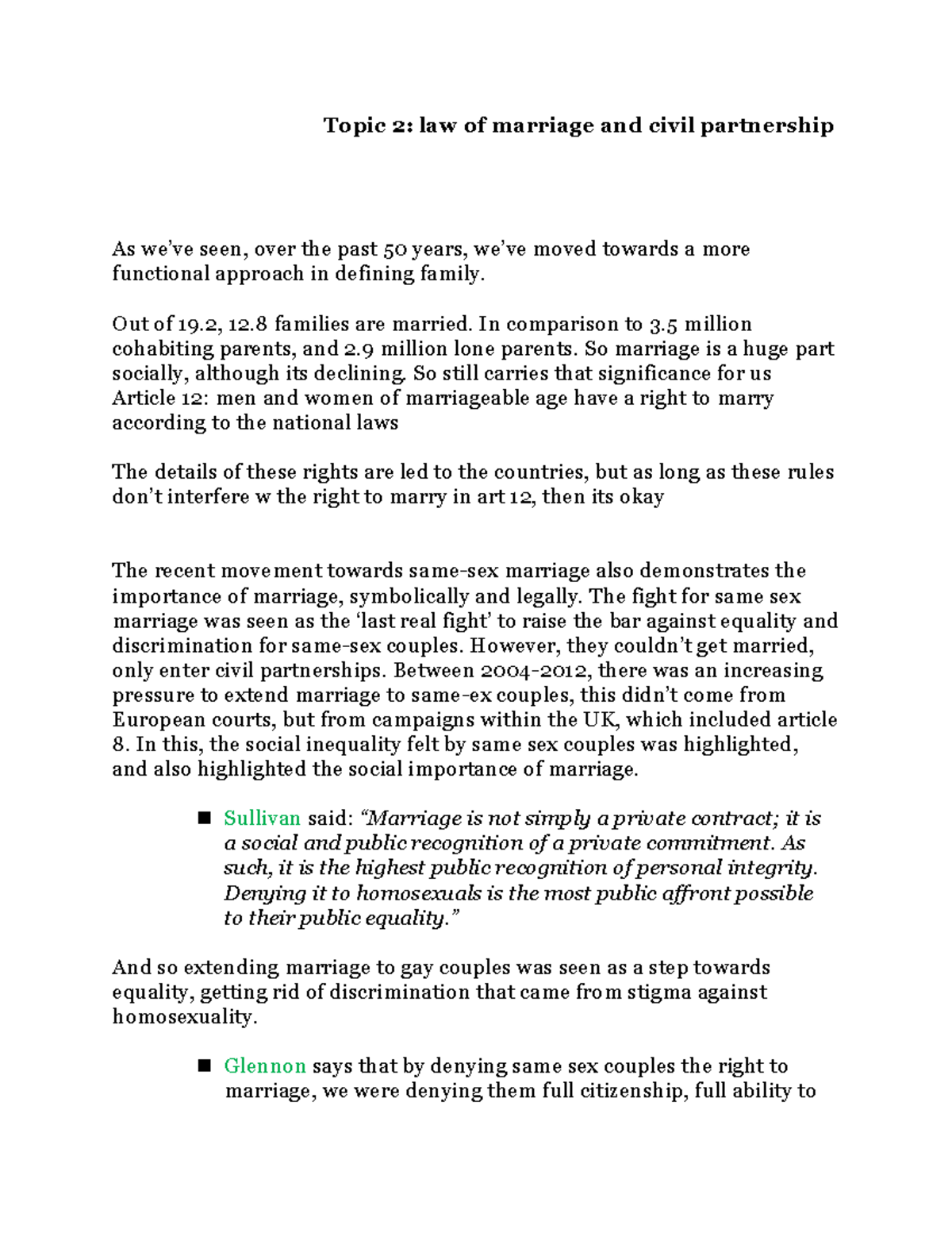 Topic 3 family law - Lecture notes 3 - Topic 2: law of marriage and ...