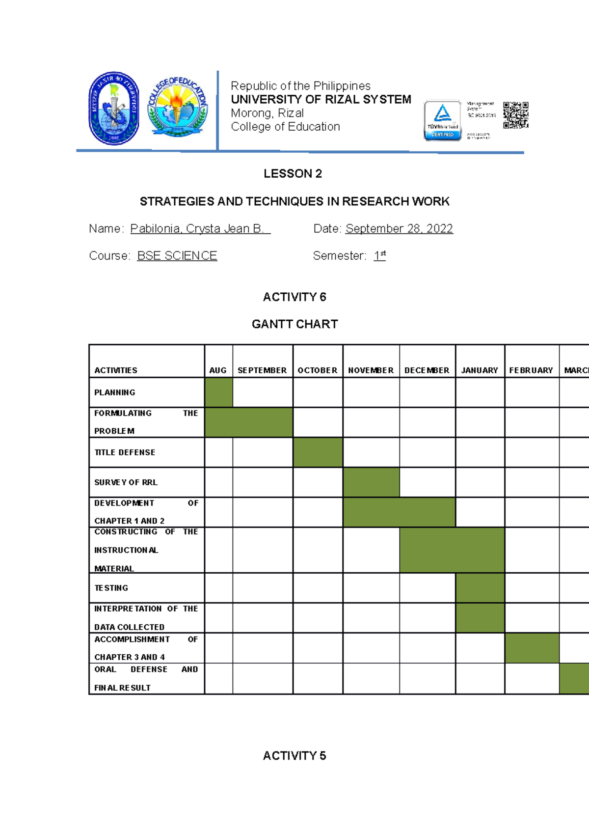 STRATEGIES AND TECHNIQUES IN RESEARCH WORK - Date: September 28, 2022 ...