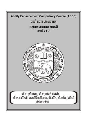 EVS - evs notes first year du - Activity No. 1. Undergraduate: Semester ...