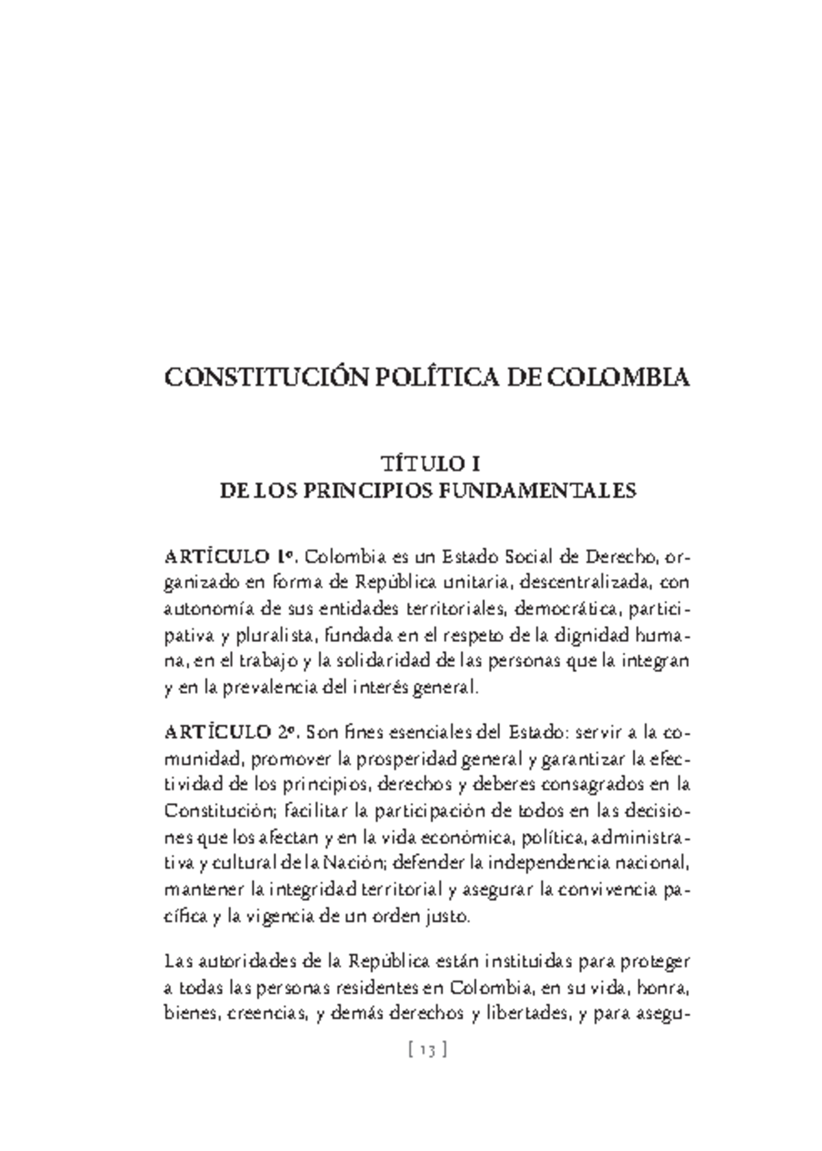 Los Principios Fundamentales - [ ] C P C CONSTITUCIÓN POLÍTICA - Studocu
