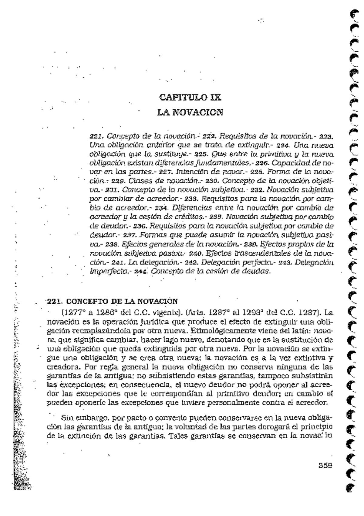 Novacion - .: CAPITULO IX LA NOVACION 221. Concepto de la novación ...