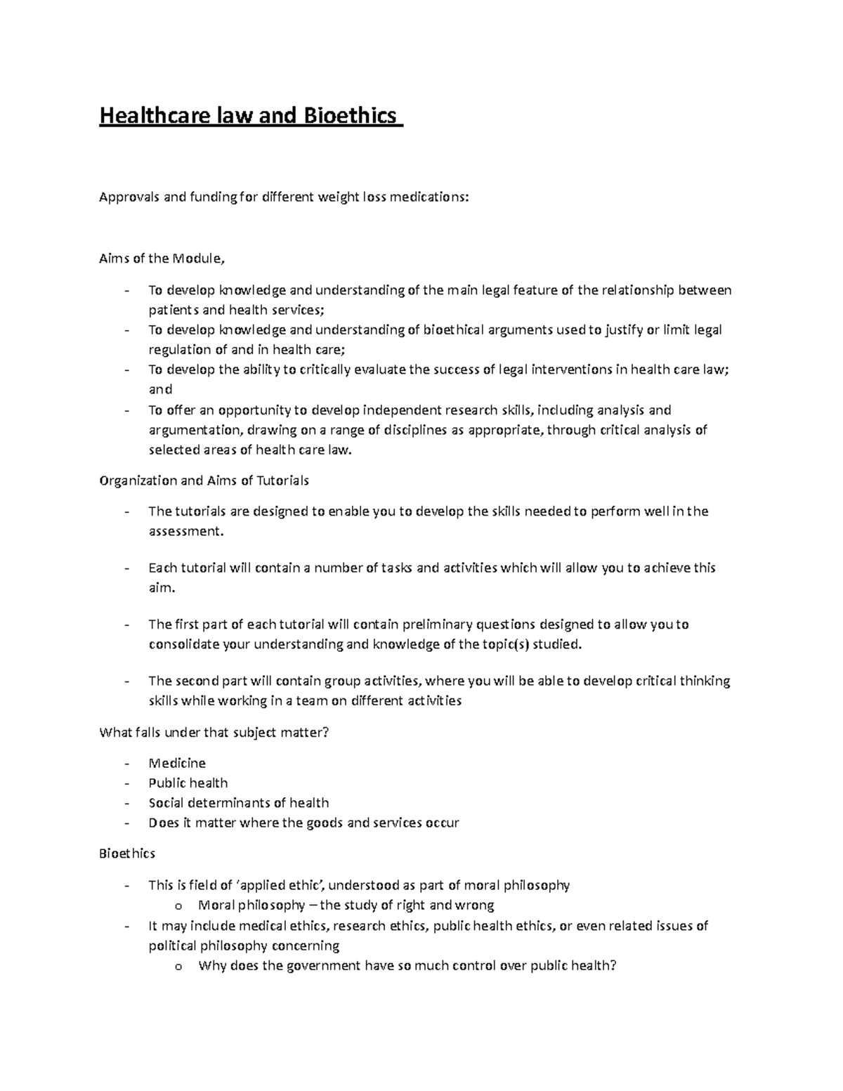 Healthcare law and Bioethics - Healthcare law and Bioethics Approvals ...