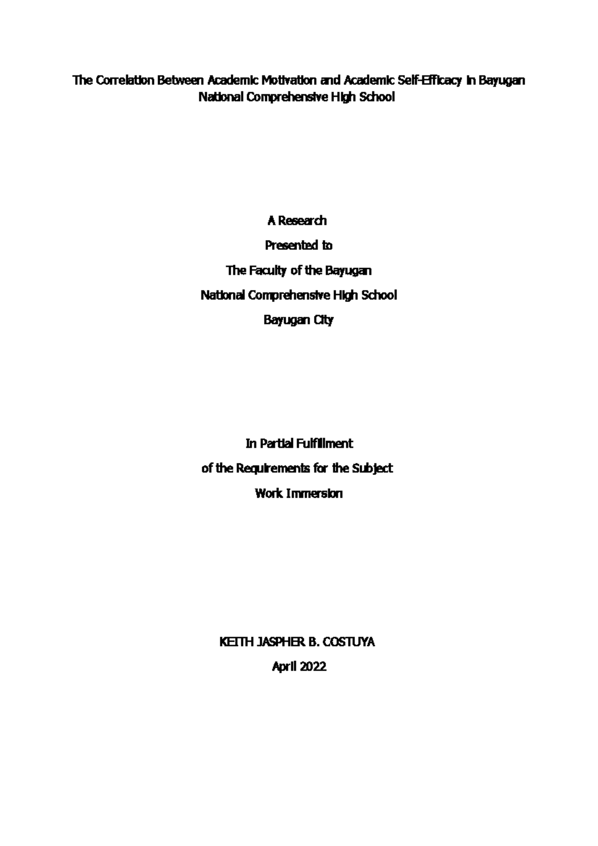 Akoani - This is sample output for any students taking their thesis ...