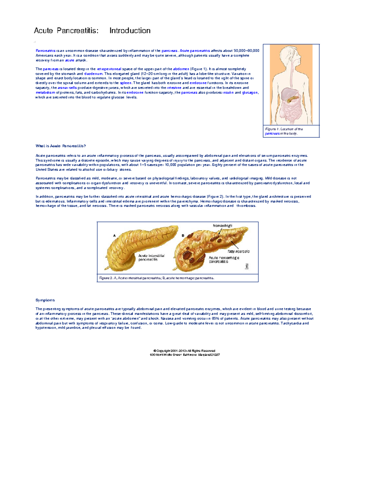 Acute pancreatitis - Acute pancreatitis affects about 50,000–80 ...