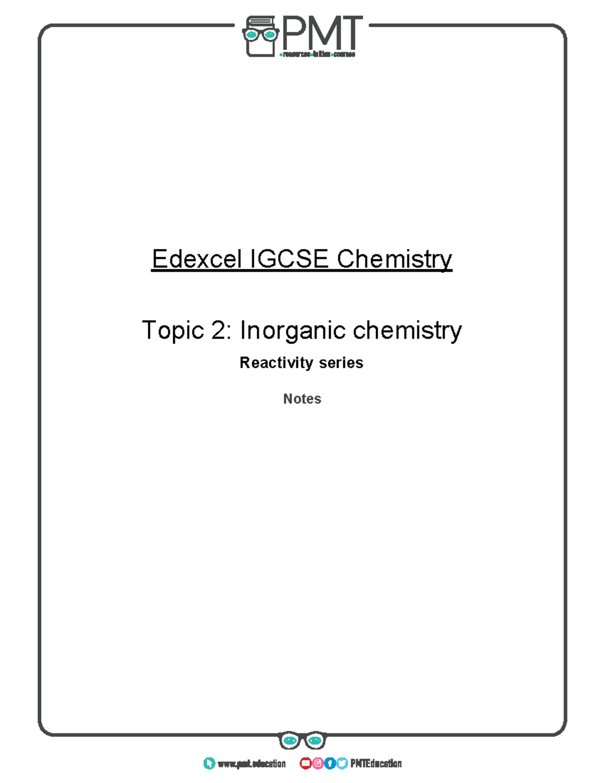 2d) Reactivity series - ddddddddddd - Edexcel IGCSE Chemistry Topic 2 ...