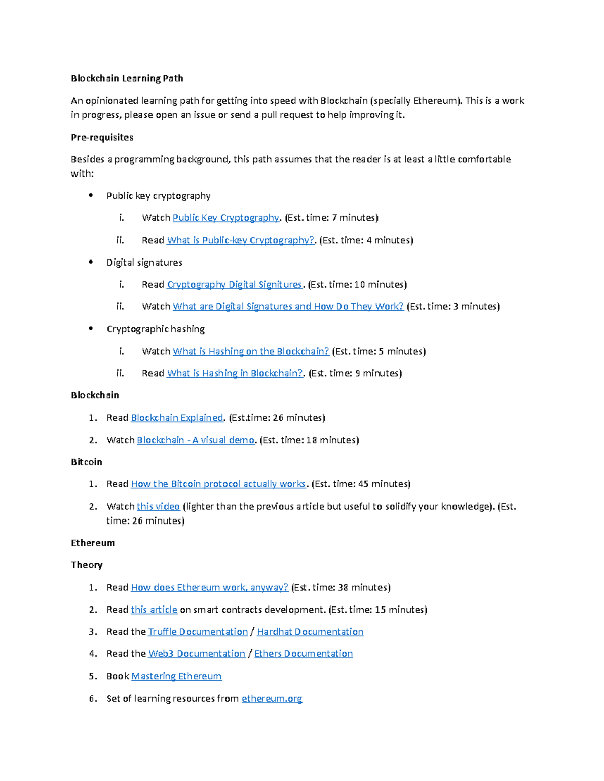 Block Chain Learning Path - Blockchain Learning Path An opinionated ...