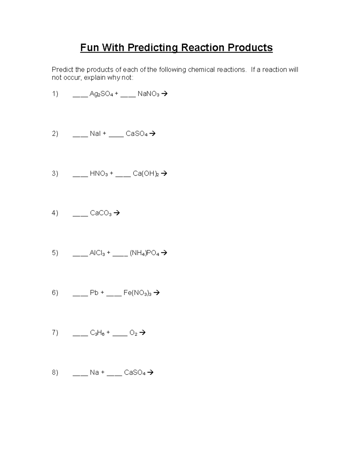 Funwithpredictingreactionproducts - Fun With Predicting Reaction ...