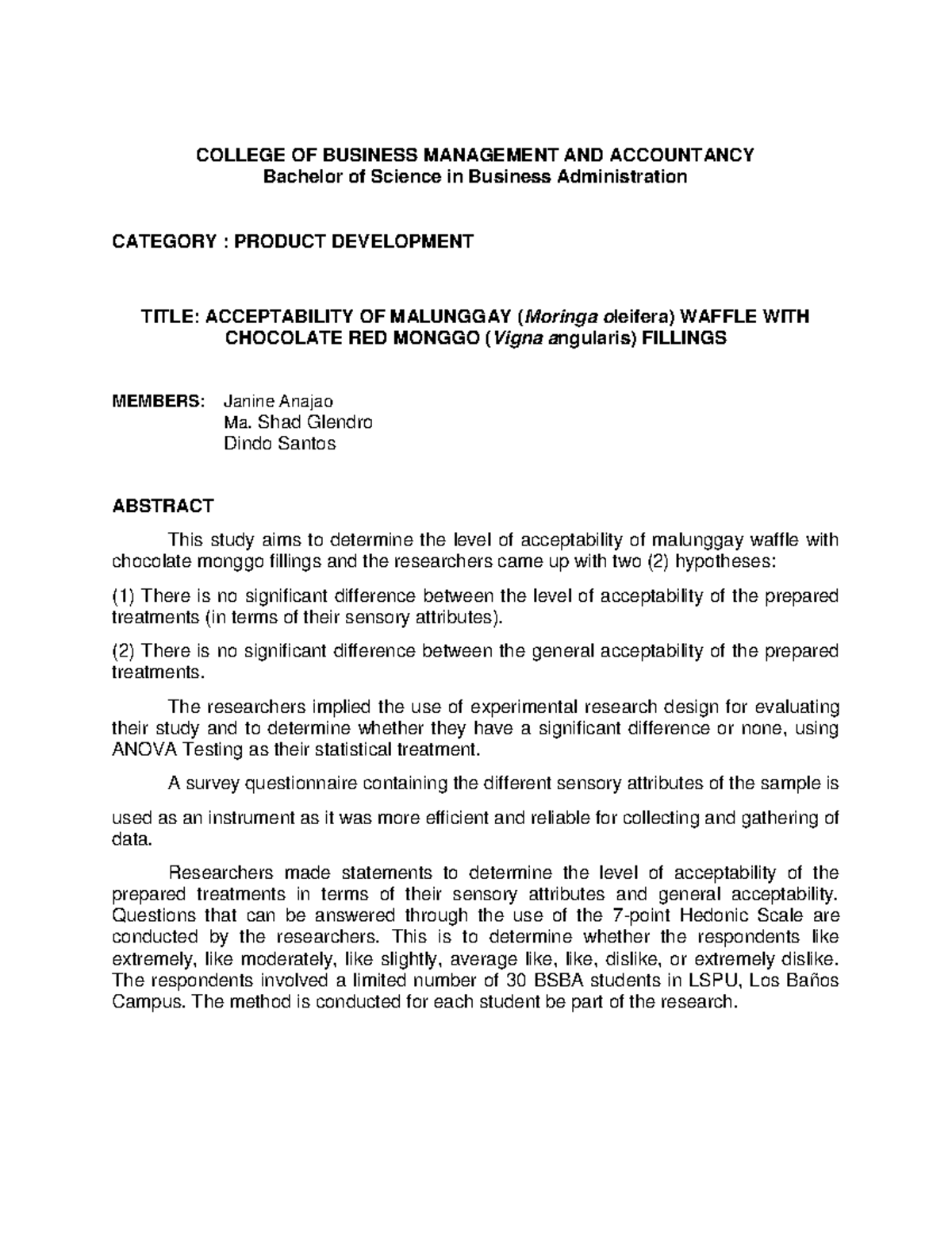 Extended Abstract CBMA Watermelon - COLLEGE OF BUSINESS MANAGEMENT AND ...