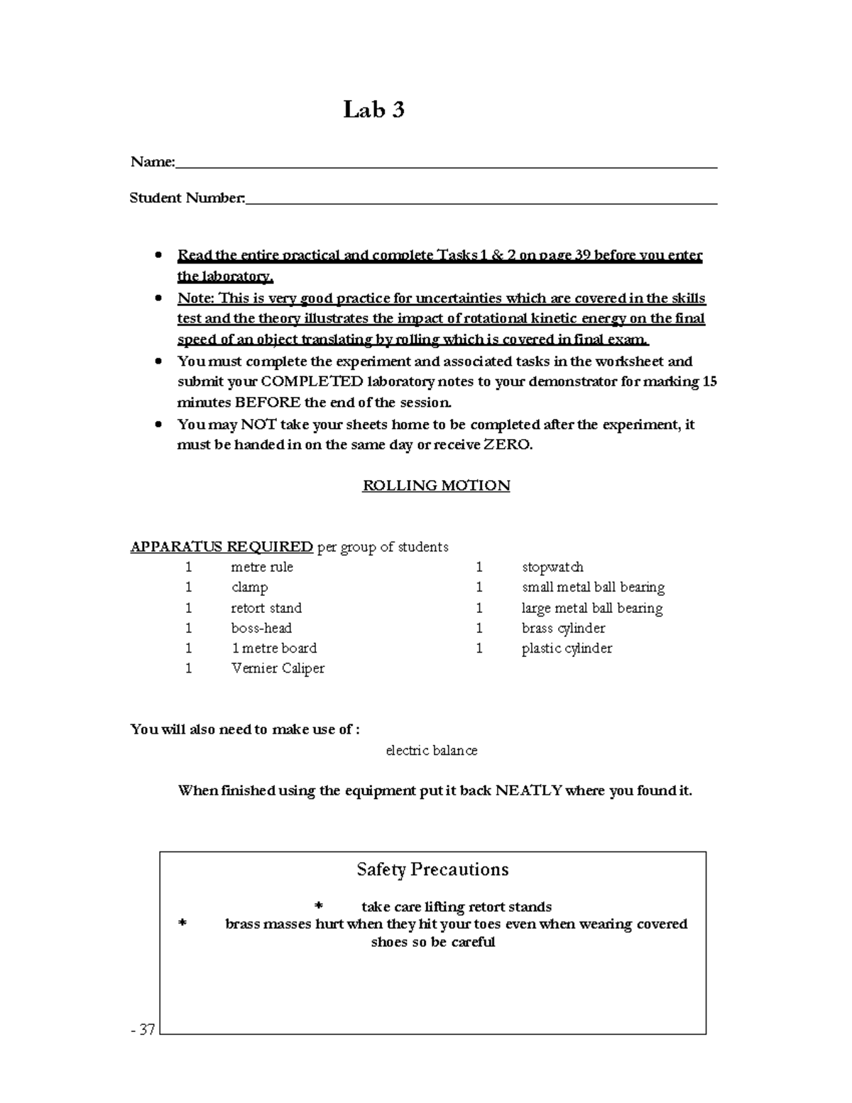 Lab 3 notes from manual - lab note 3 - Lab 3 - Studocu