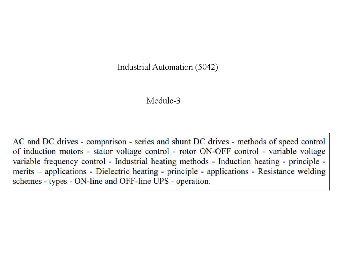 Module 3 - Jdjdjd - Industrial Automation (5042) Module- AC drive ...