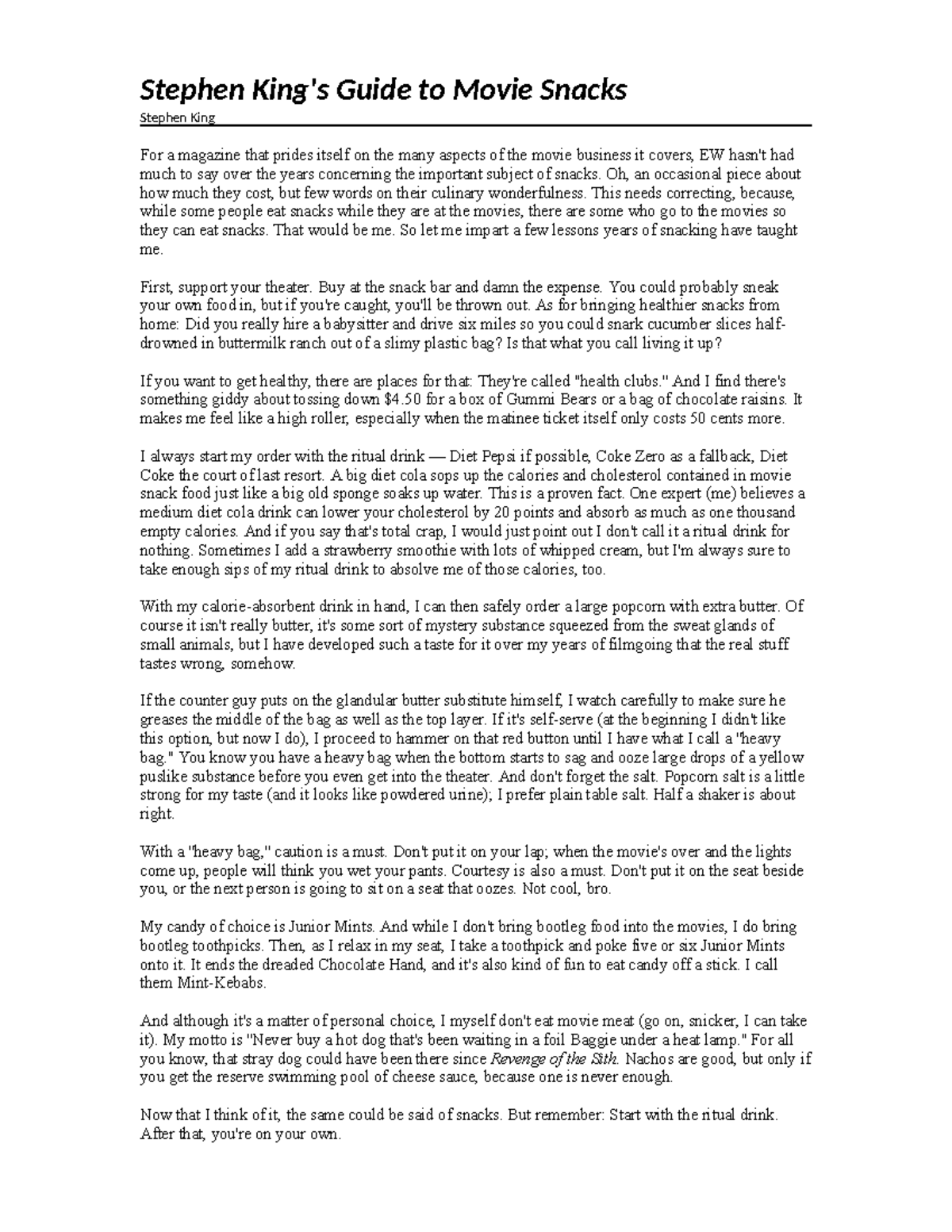 Stephen king-2 - .explains biology discoveries. - Stephen King's Guide ...