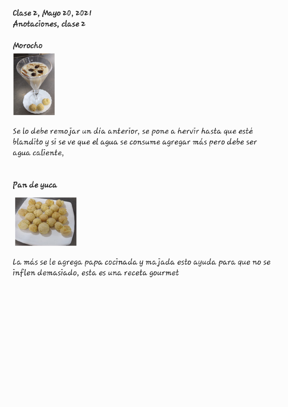 clases de chef - artesano - Clase 2, Mayo 20, 2021 Anotaciones, clase Z ...