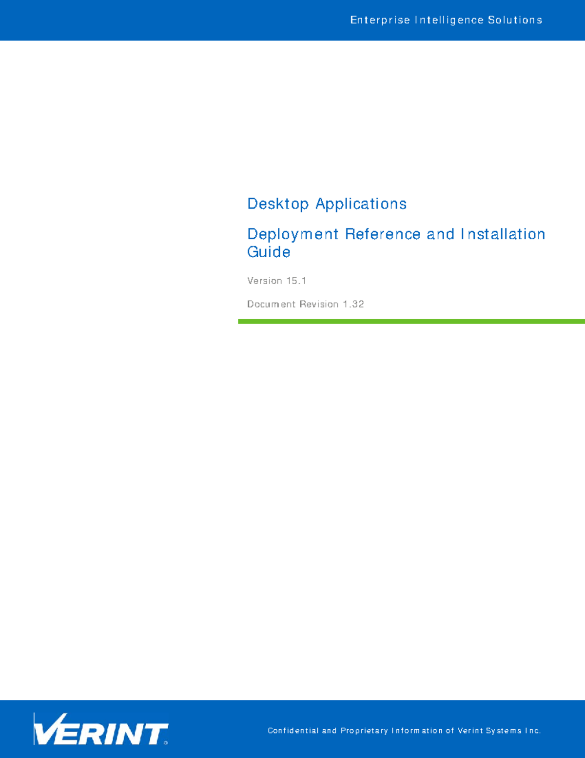 WFO V15.1 Desktop Applications DRG and Installation Guide - Enterprise Intelligence Solutions ...