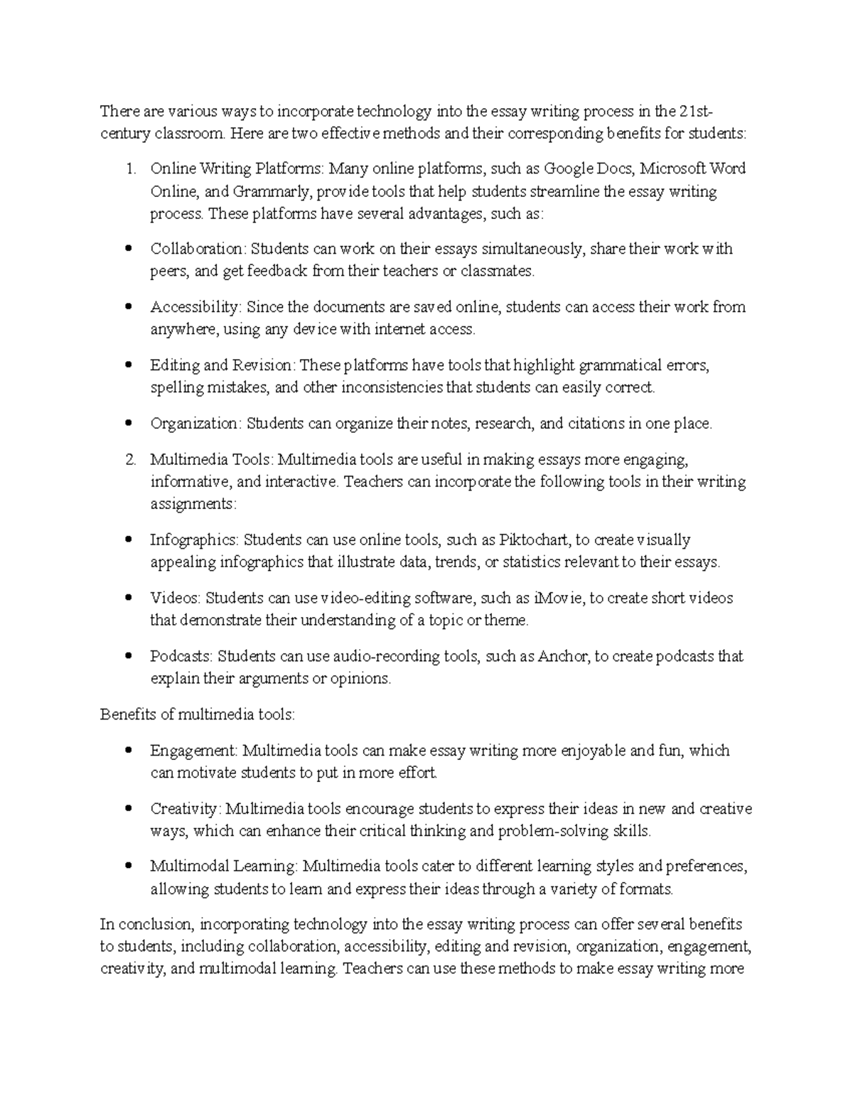 EDUC 5281 discussion notes - There are various ways to incorporate ...