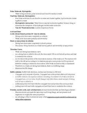 Preparing for Biology - Lecture notes of Biol 112 - Lecture 1: Cell ...