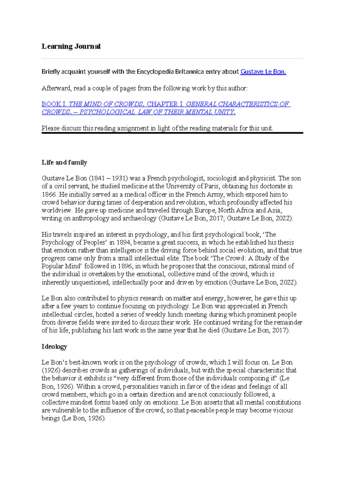 Learning Journal Unit 8 - Learning Journal Briefly acquaint yourself ...