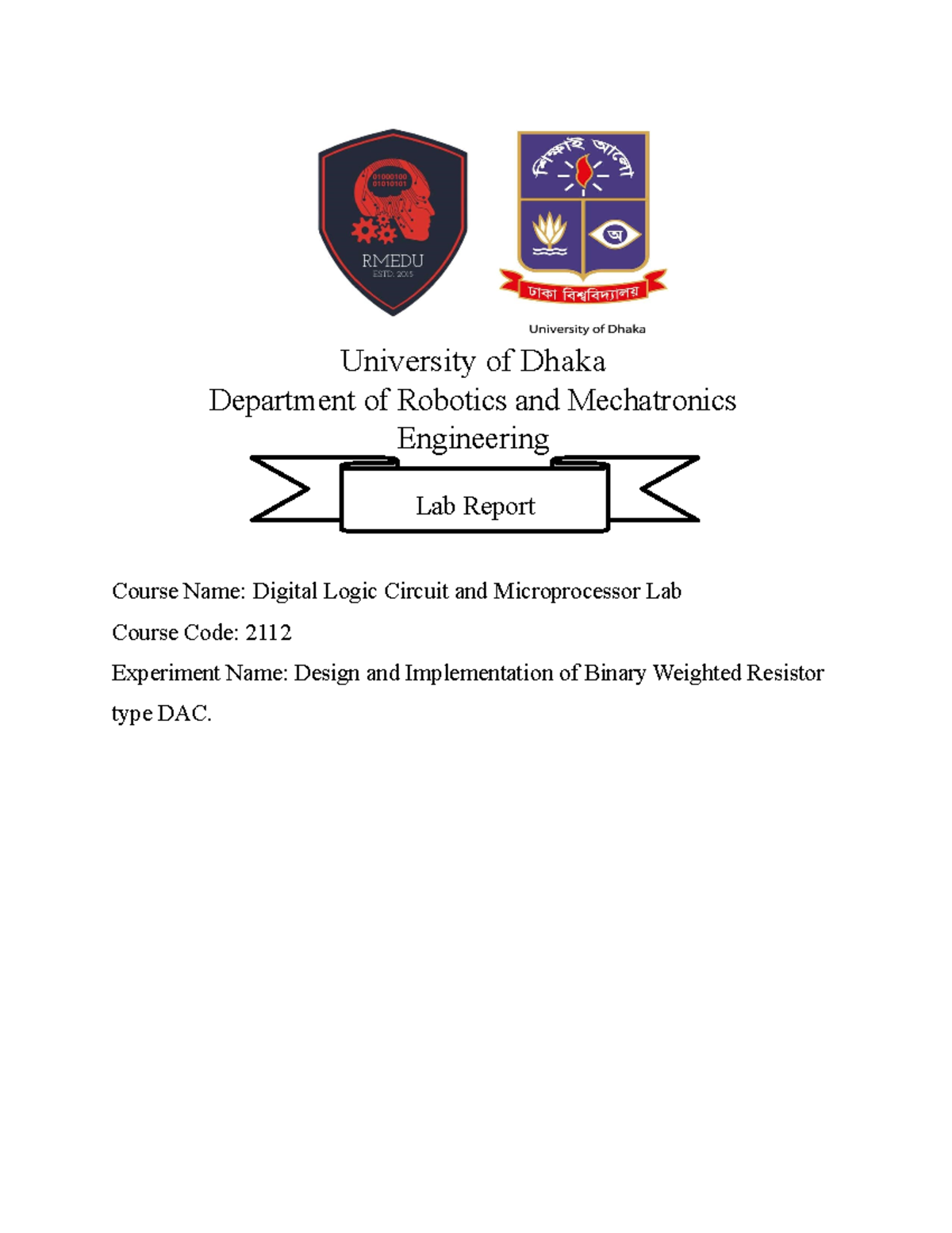 Binary Weighted Resistor Lab Report Theory A Binary Weighted Resistor Network Is A