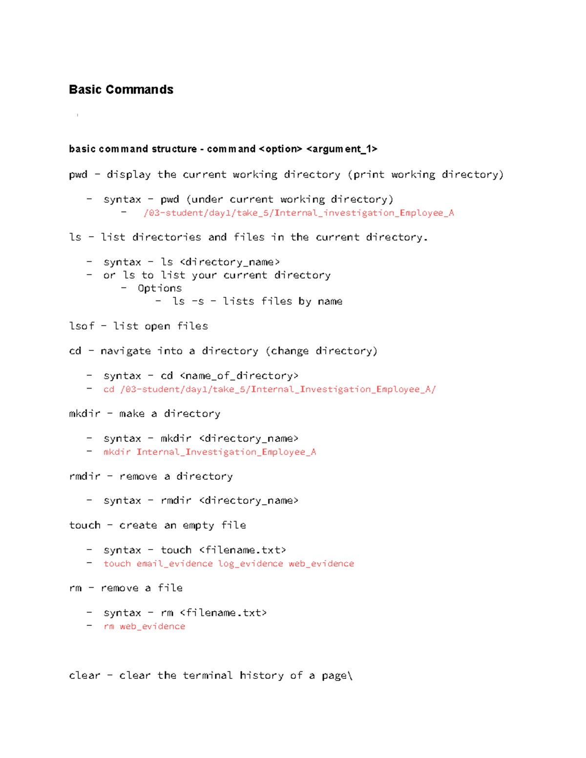 Cyber Security Study Guide - Basic Commands basic command structure ...