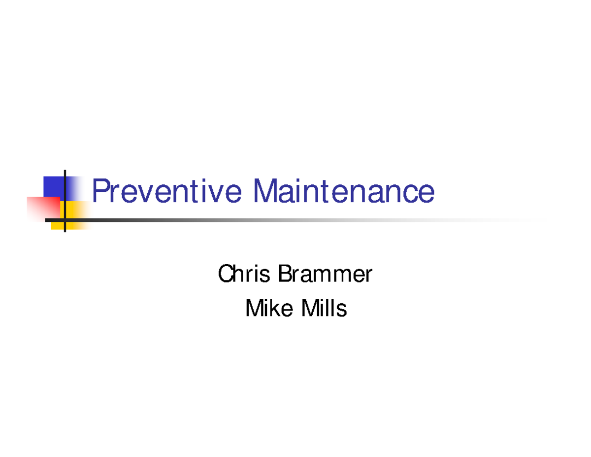 Preventive Maintenance 1694935571 - Preventive Maintenance Chris ...