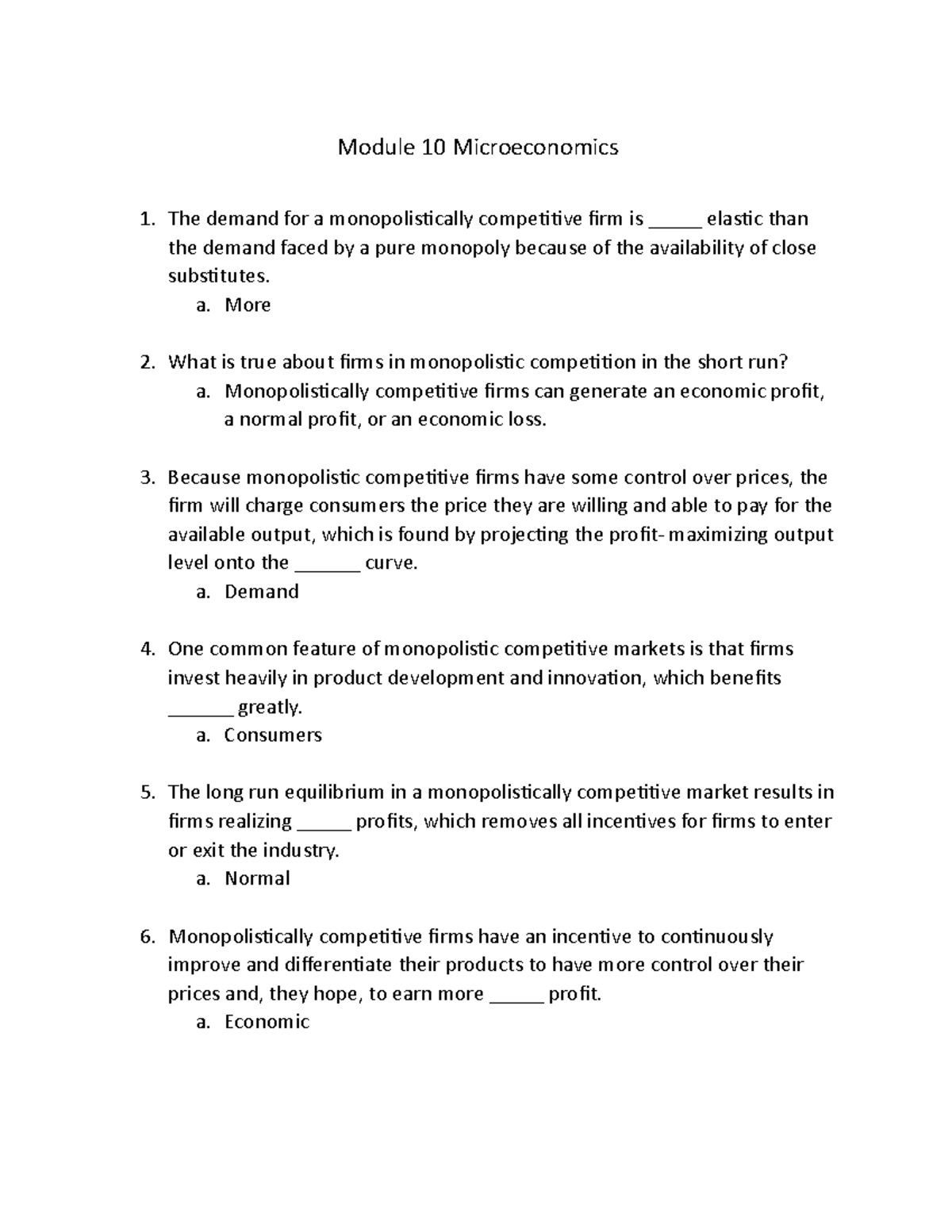 Module 10 Microeconomics 2 sets 2 - Module 10 Microeconomics The demand ...