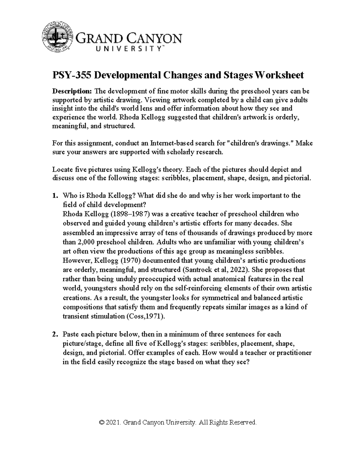 PSY 355 RS Developmental Changesand Stages Worksheet - PSY-355 ...