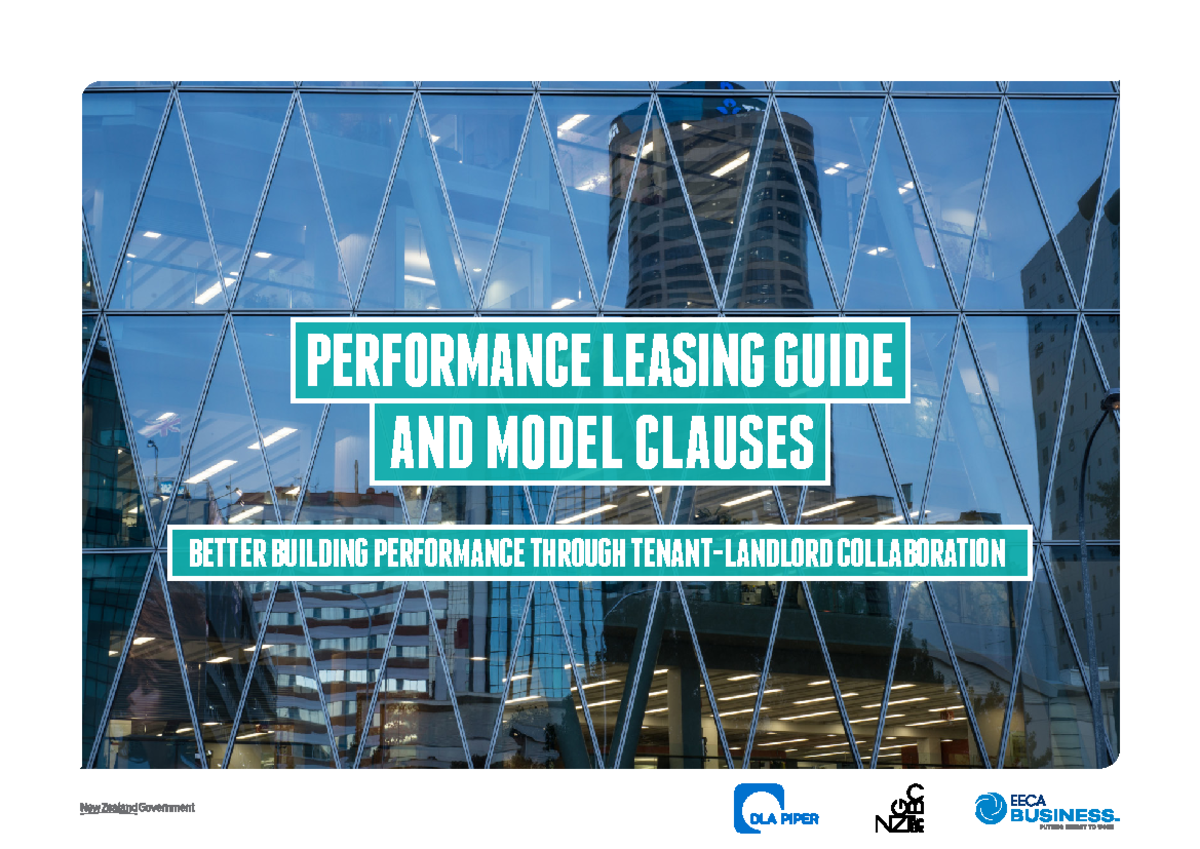 Performance Leasing Guide and Model Clauses - PERFORMANCE LEASING GUIDE ...