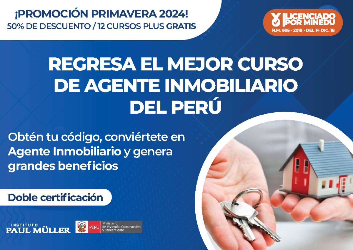 Brochure Septiembre 2024 - REGRESA EL MEJOR CURSO DE AGENTE INMOBILIARIO DEL PERÚ R. 695 - 2018 ...